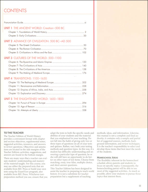 World History Teacher's Edition 5th Edition | BJU Press | 9781628563726
