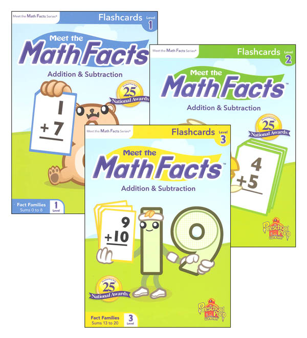 Meet The Math Facts Flashcards Package Preschool Prep Company