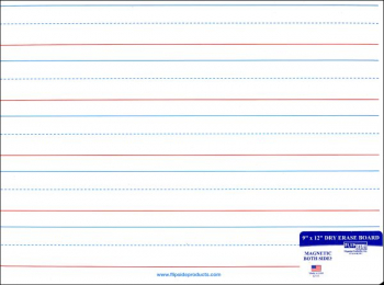 Magnetic Red & Blue Ruled/Dry Erase (Dual Sided) - 9" x 12" | Flipside
